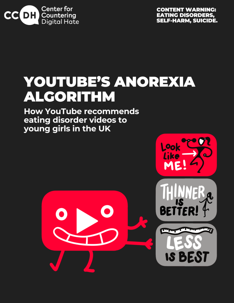 YouTube's UK Anorexia Algorithm — Center for Countering Digital Hate | CCDH